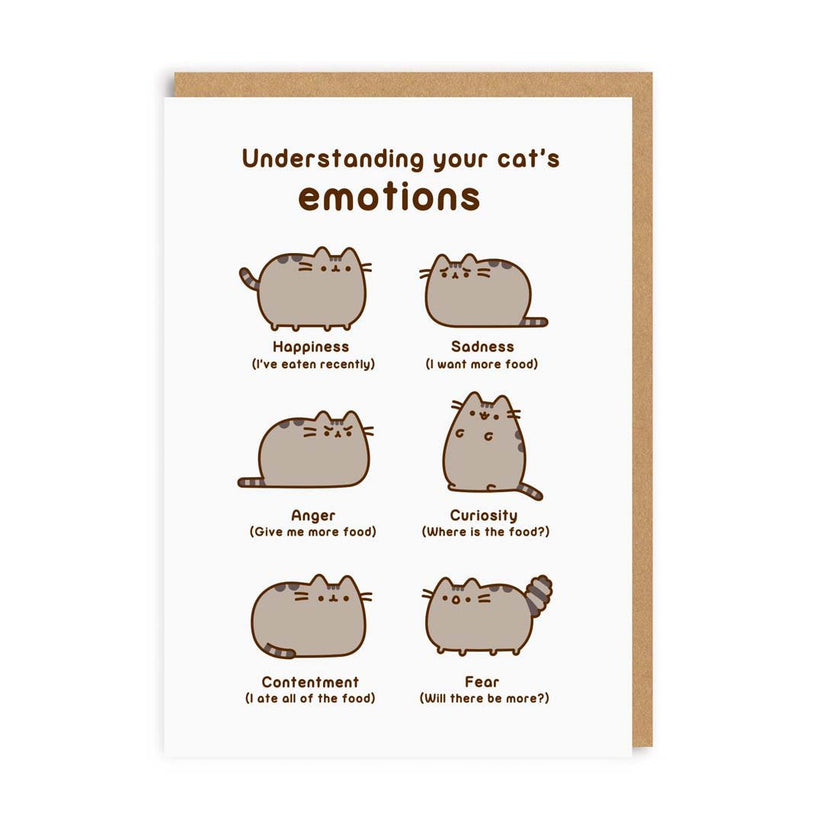 Understanding Your Cat’s Emotions Pusheen Greeting Card – Dynasty of Cats